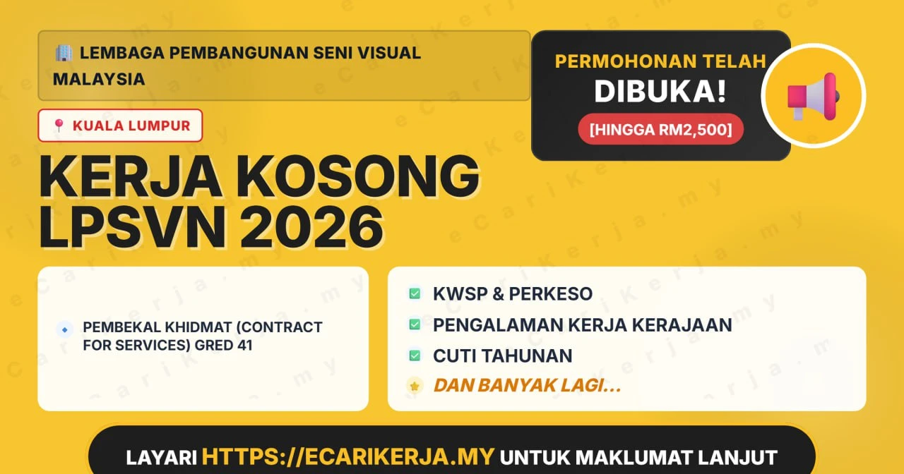 Jawatan Kosong Pembekal Khidmat (Contract For Services) Gred 41 ...